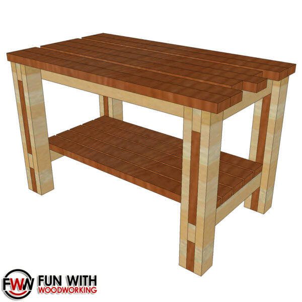 Simple & Strong 4ft 2×4 WorkBench – Digital Plans – FUN WITH WOODWORKING