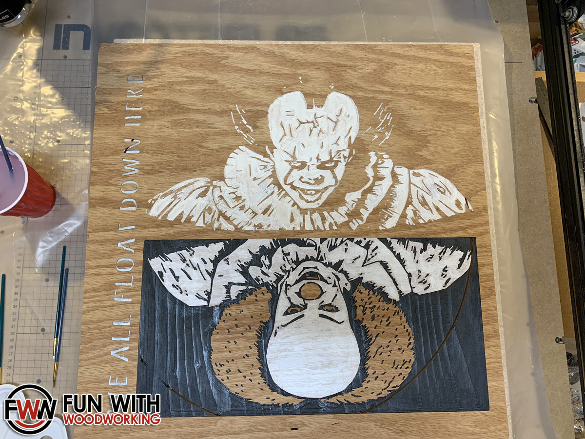 Project – Pennywise / IT movie inspired wall art – FUN WITH WOODWORKING
