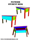 Plywood Student Desk – Digital Plans – FUN WITH WOODWORKING